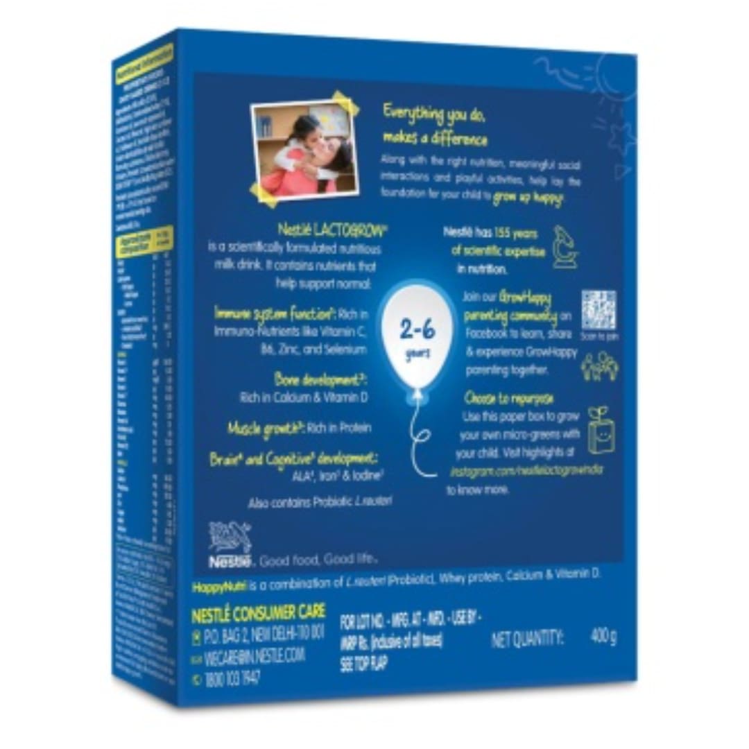 Nestle LACTOGROW Nutritious Milk Drink (2-6 Years), 400G – NagaBazaar™