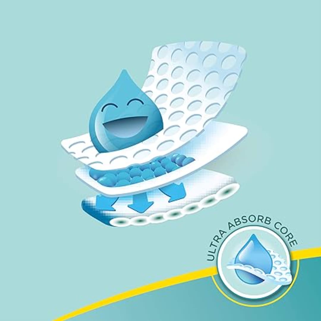 Pampers All round Protection Pants, Medium size baby diapers (MD), 32 ...